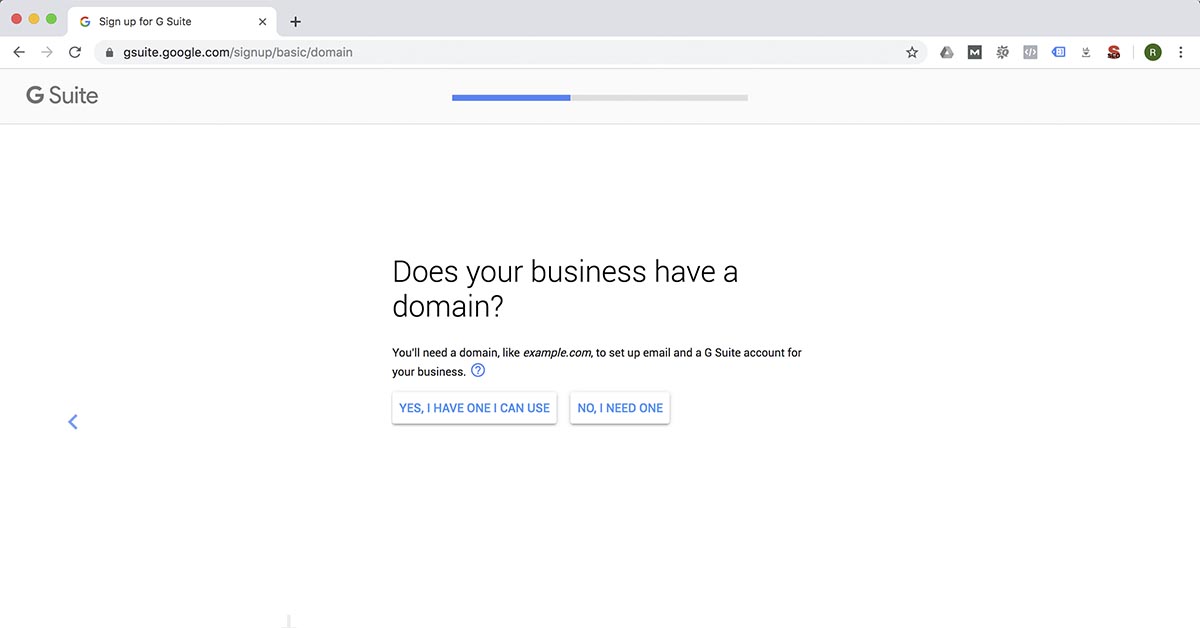 Registering your domain name with G Suite