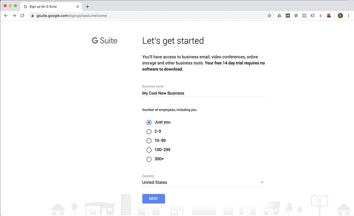 Registering your domain name with G Suite